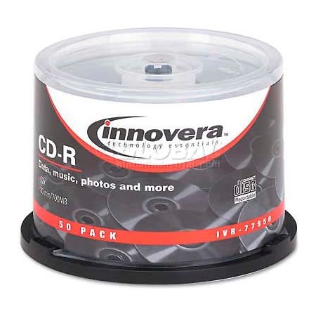 Innovera Innovera 77950 CD-R Discs, 700MB/80min, 52x, Spindle, Silver, 50/Pack 77950 | Zoro